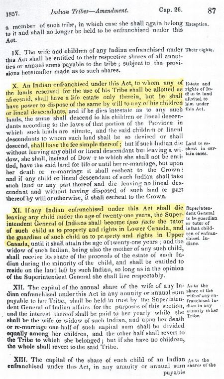 Before the Indian Act: Laws that separated Lower Canada First Nations ...